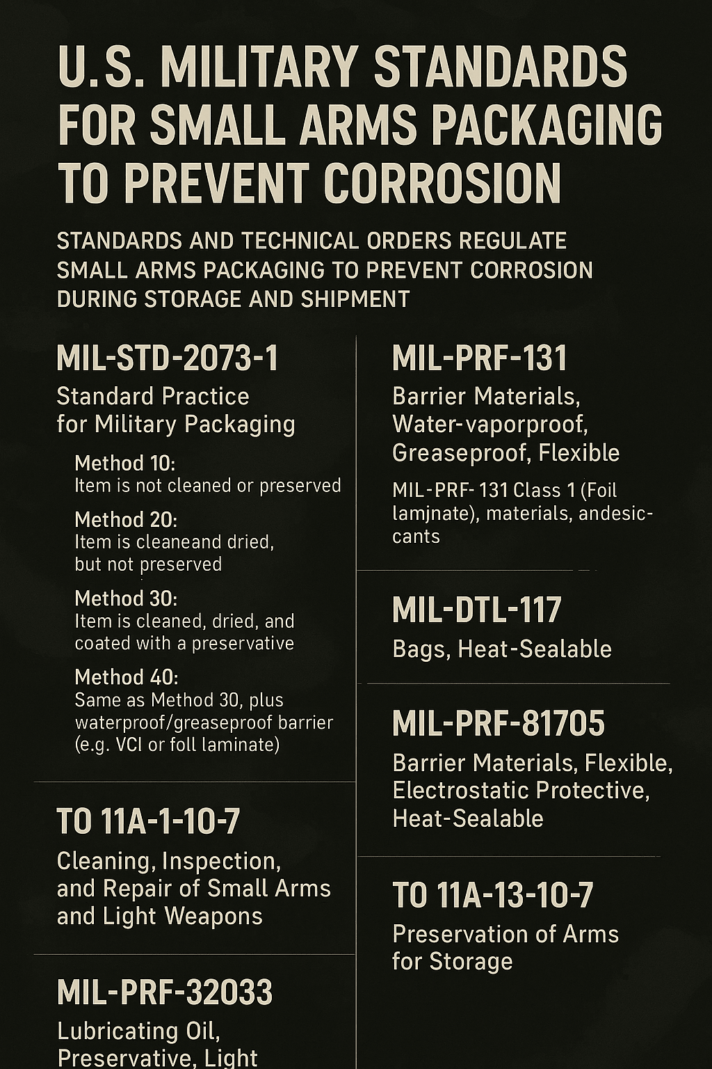 Common DoD MIL-SPEC Packaging Standards – Arms Preservation Inc